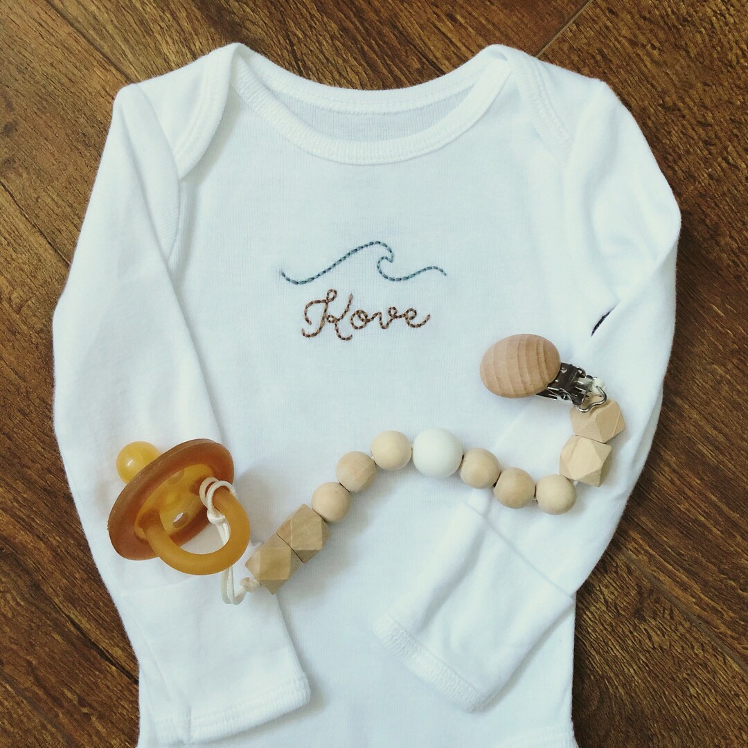Ocean Wave Baby Onesie®- Personalized Beach Baby Shirt- Surfer Baby Tee ...