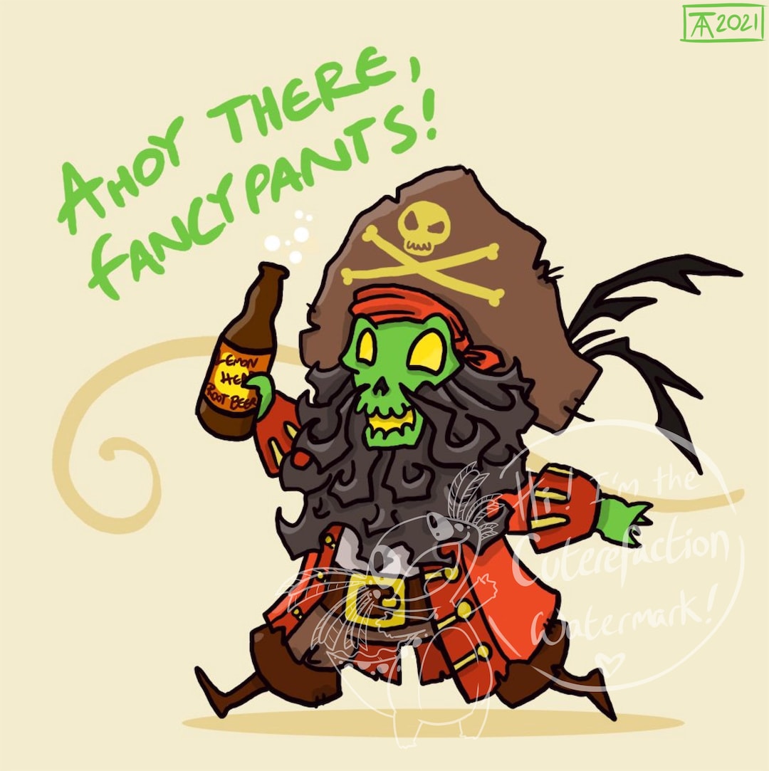 Art Print - Zombie Pirate Lechuck - 21x21cm Square - Etsy