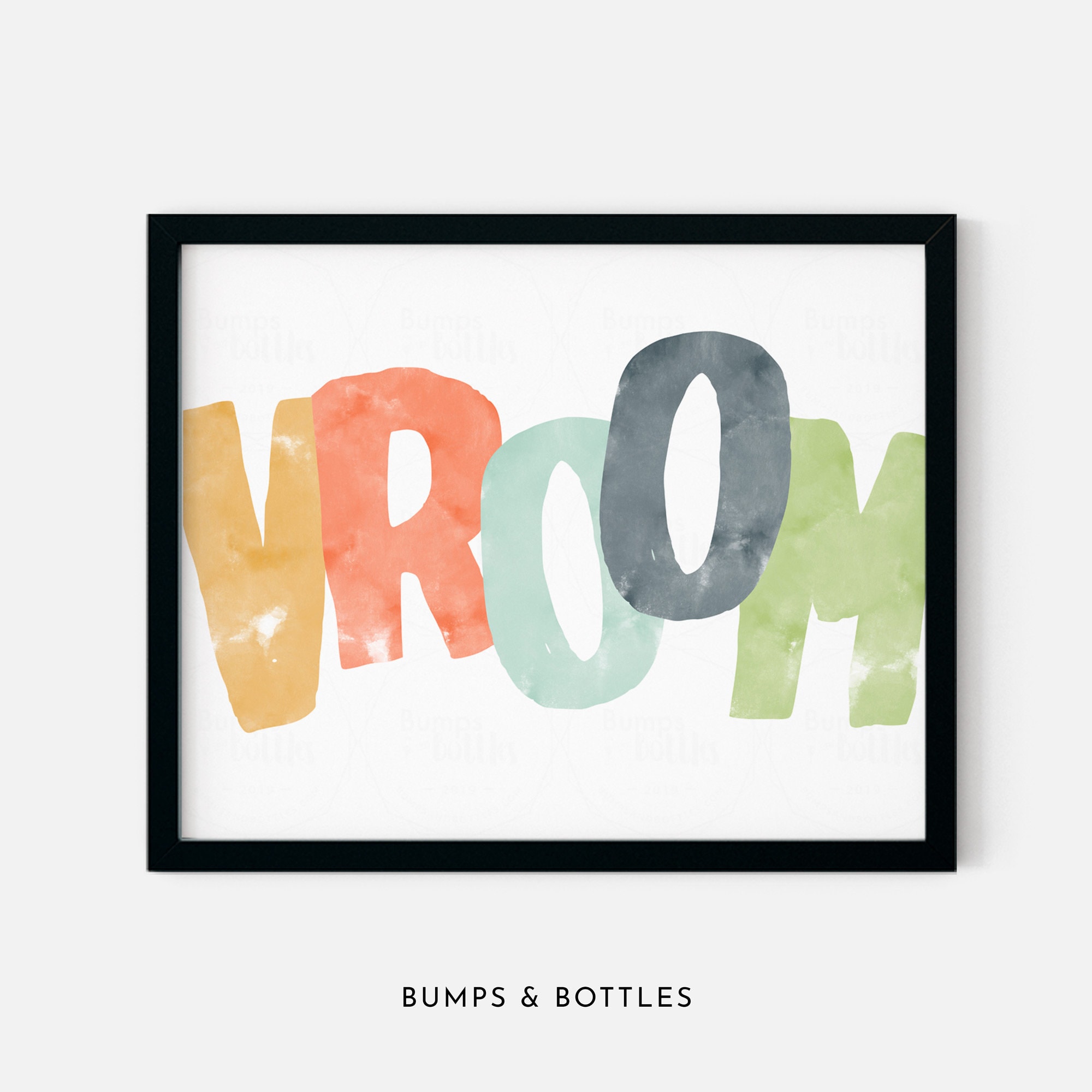 VROOM Playroom Wall Art for Kids Room, Car Room, Boy Nursery, and ...