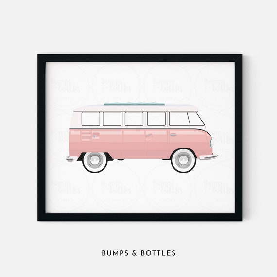 VW Bus Wall Art for Toddler Girl Room Baby Girl Nursery and | Etsy