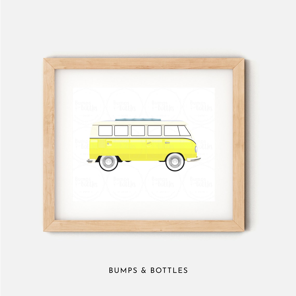 VW Bus Wall Art for Toddler Room, Baby Boy Nursery, and Children's ...