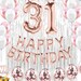 31st Rose Gold Birthday Party Decorations, Party Supplies, Birthday ...