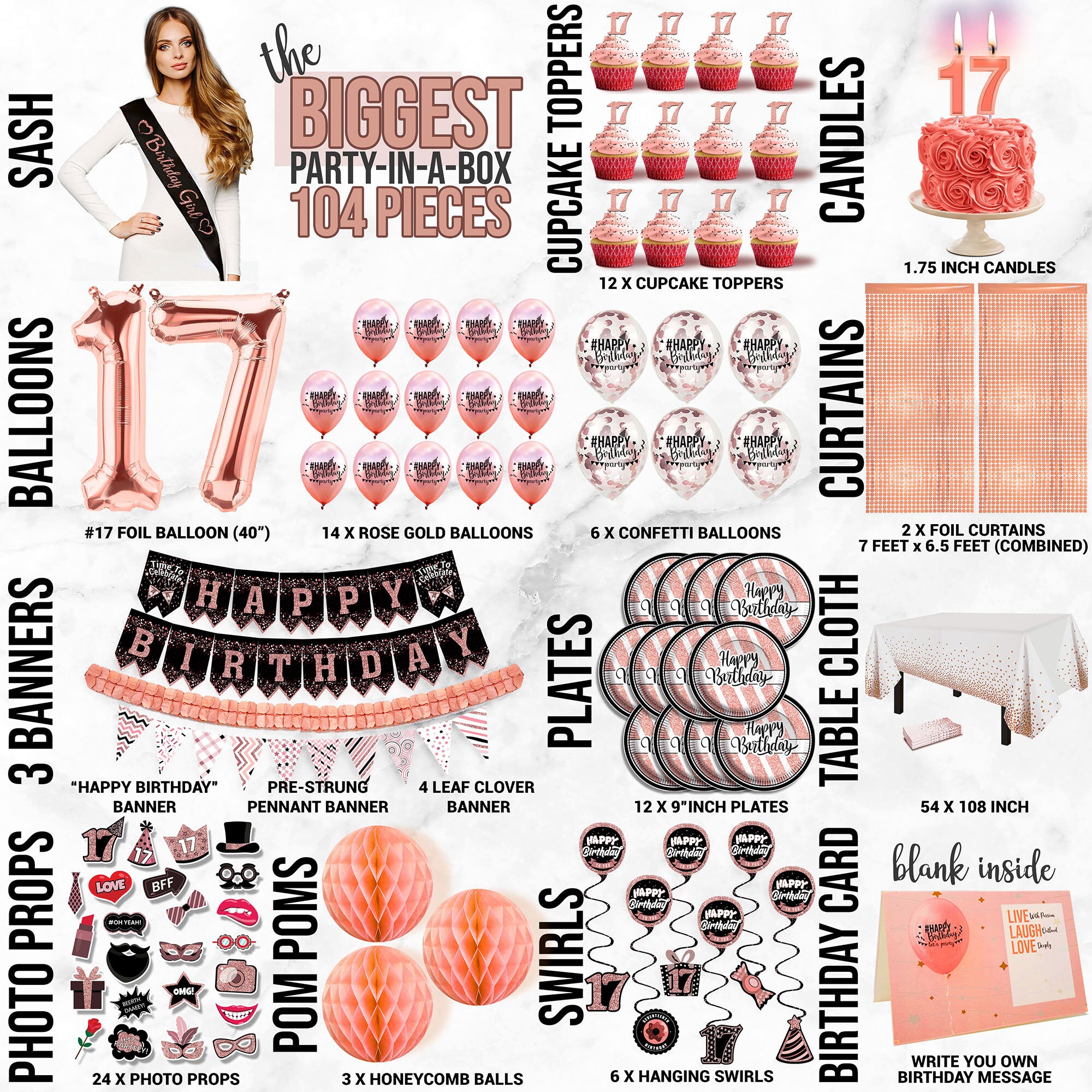 17th Birthday Decorations With Photo Props 17 Birthday Party - Etsy