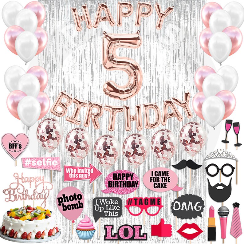 5th Birthday Decorations Birthday Party Supplies Five Birthday - Etsy