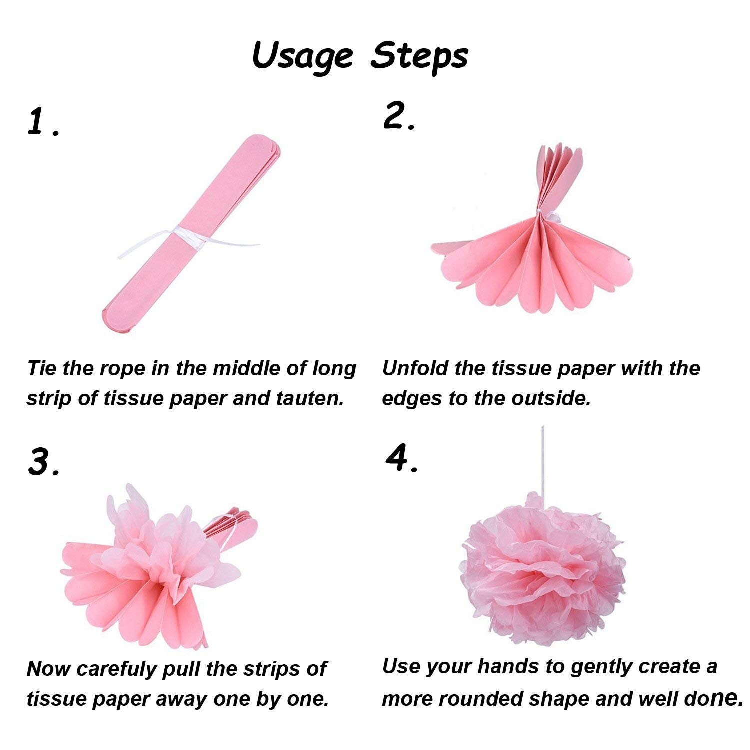 Hanging Paper Fan Set Tissue Paper Pom Poms Flower Fan and - Etsy