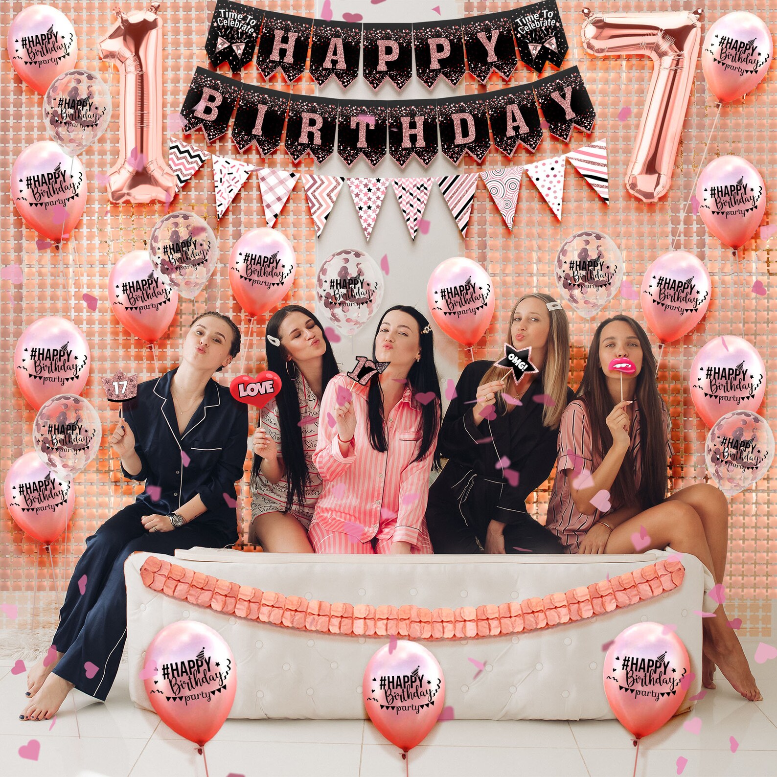 17th Birthday Decorations With Photo Props 17 Birthday Party - Etsy