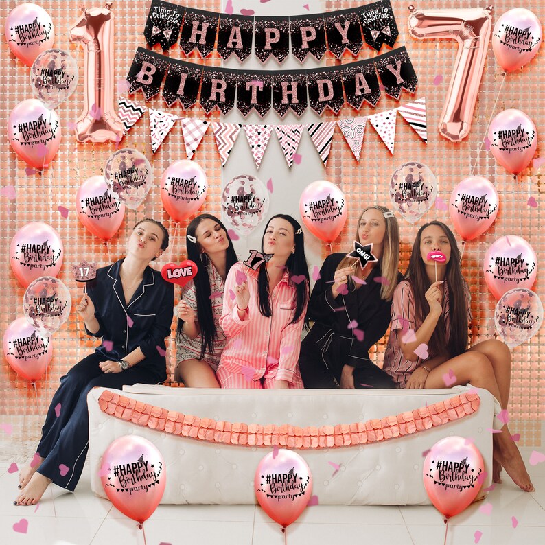 17th Birthday Decorations With Photo Props 17 Birthday Party - Etsy