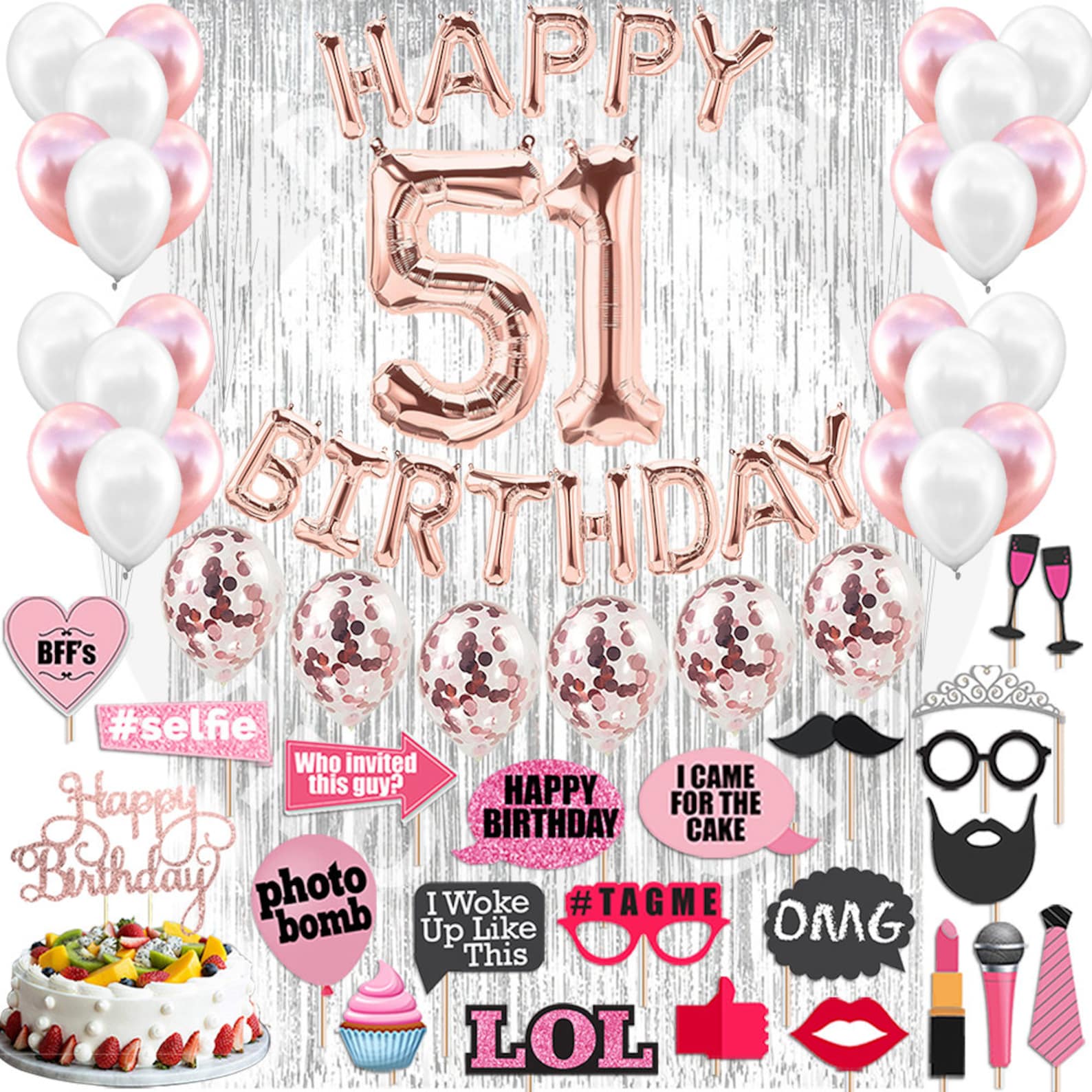 51st Birthday Decorations for Her 51st Party Supplies 51st - Etsy