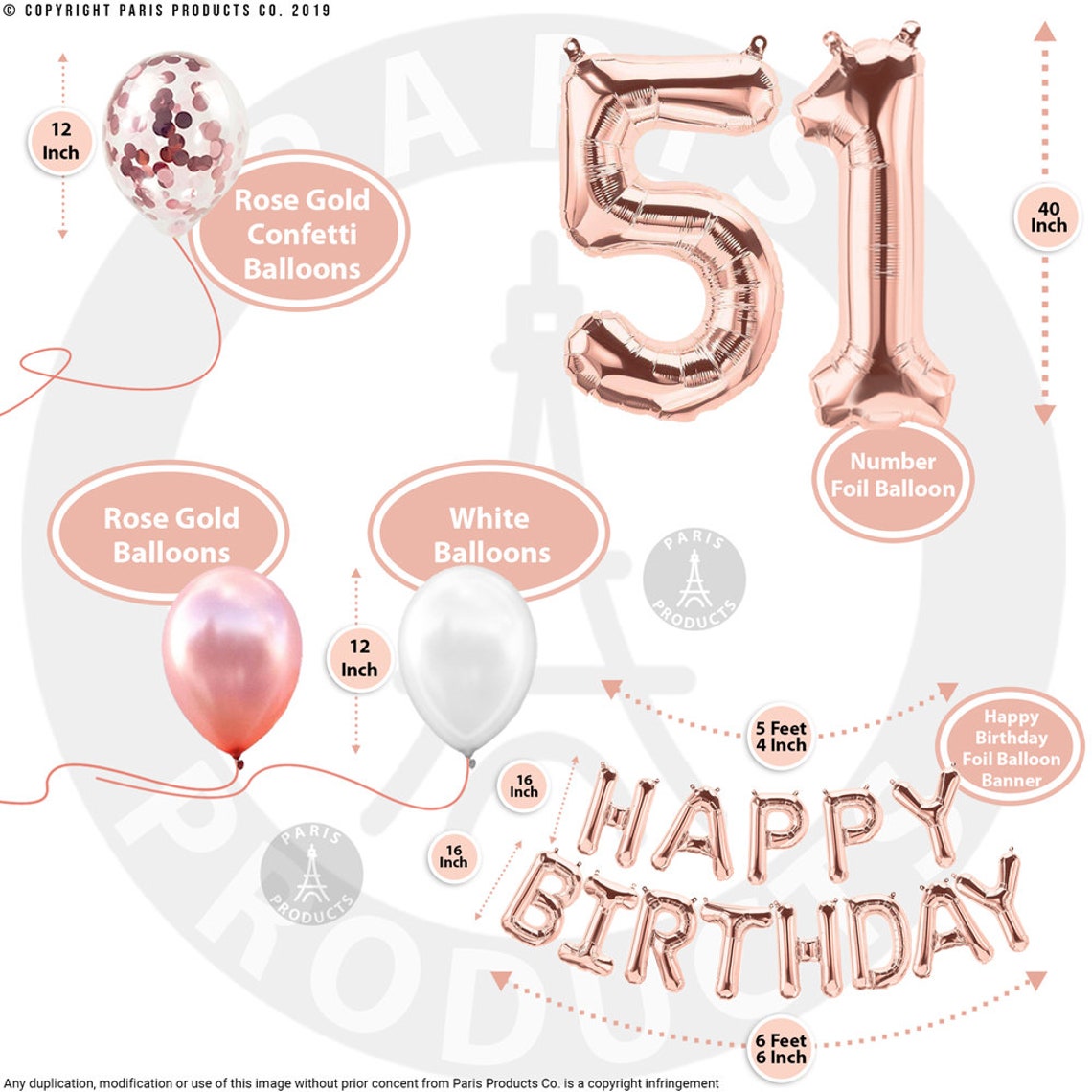 51st Birthday Decorations for Her 51st Party Supplies 51st - Etsy