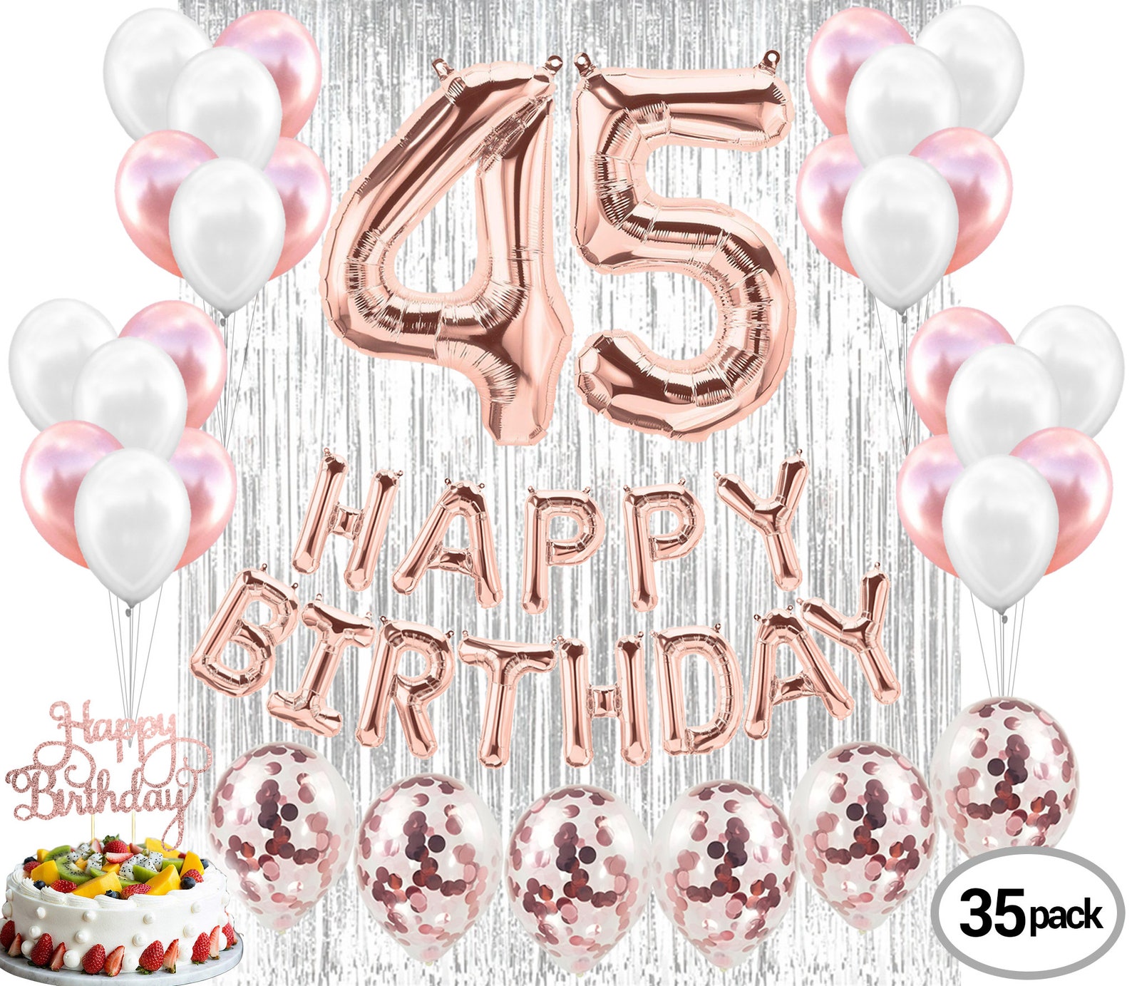 45th Birthday Decorations Birthday Party Supplies 45th - Etsy