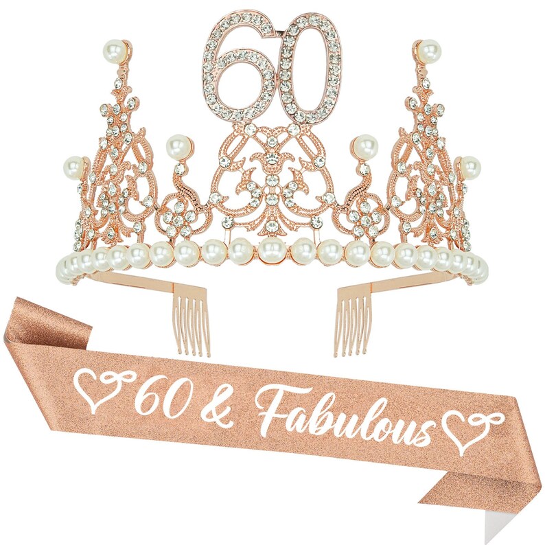 60th Birthday Tiara and Sash 60th Birthday Party Decorations - Etsy