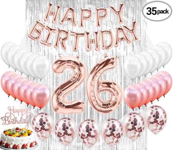 26th Rose Gold Birthday Decorations for Women Party Supplies - Etsy
