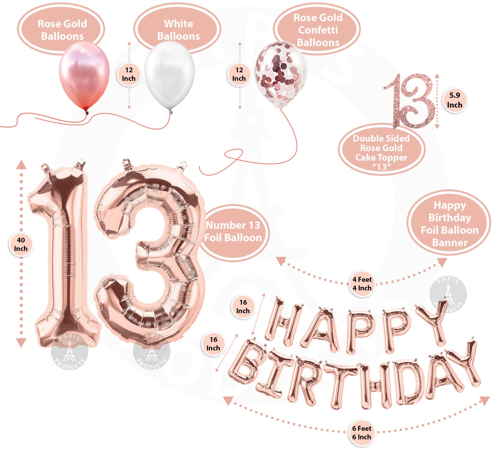 13th Birthday Decorations 13 Birthday Party Supplies 13 Rose - Etsy