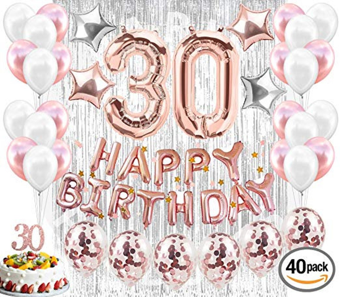 30th Rose Gold Birthday Decoration for Women 30 Sash Silver - Etsy