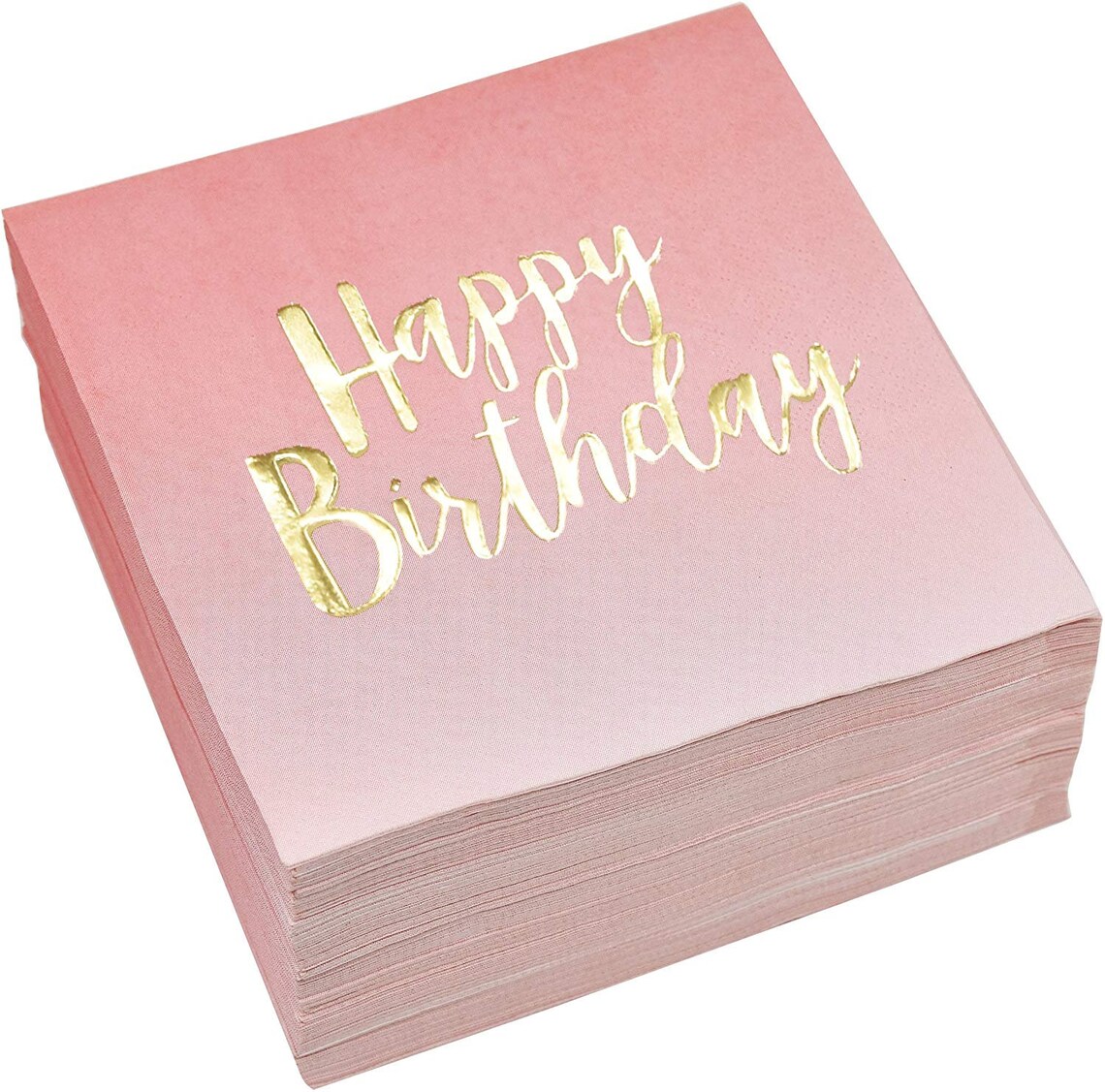 100 Count Happy Birthday Napkins 3 Ply Pink Ombre Luncheon | Etsy