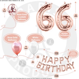 66th Birthday Decorations, Birthday Party Supplies, 66th Birthday ...