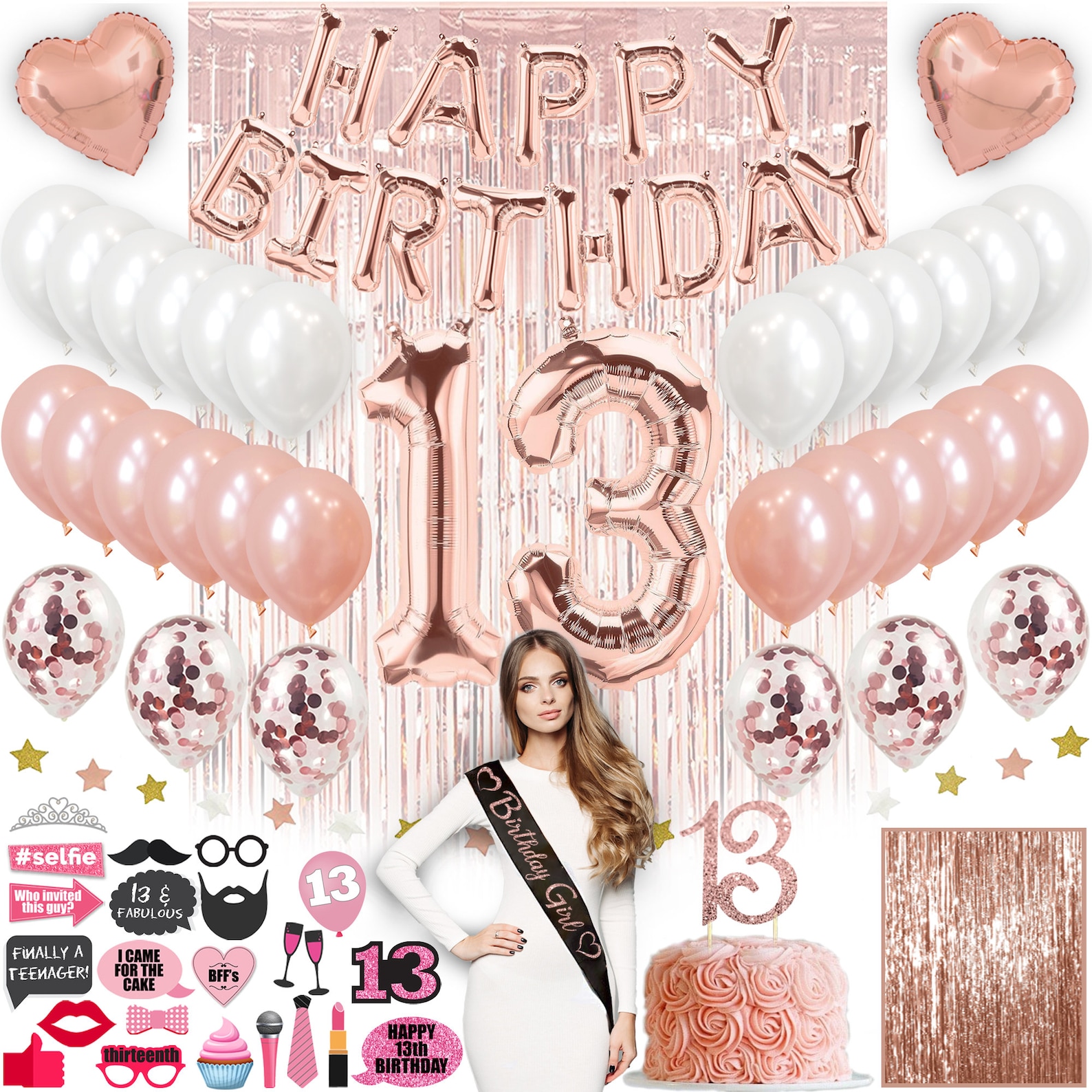 13th Birthday Decorations 13 Birthday Party Supplies 13 Rose - Etsy