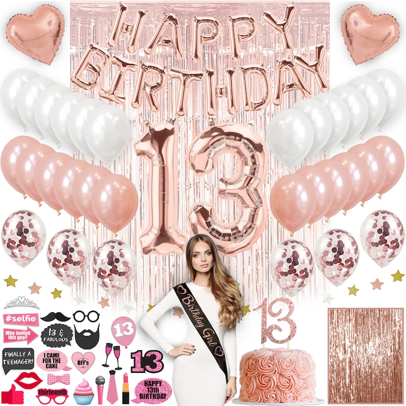 13th Birthday Decorations 13 Birthday Party Supplies 13 Rose - Etsy