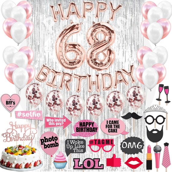 68th Birthday Decorations Birthday Party Supplies Sixty Eight | Etsy