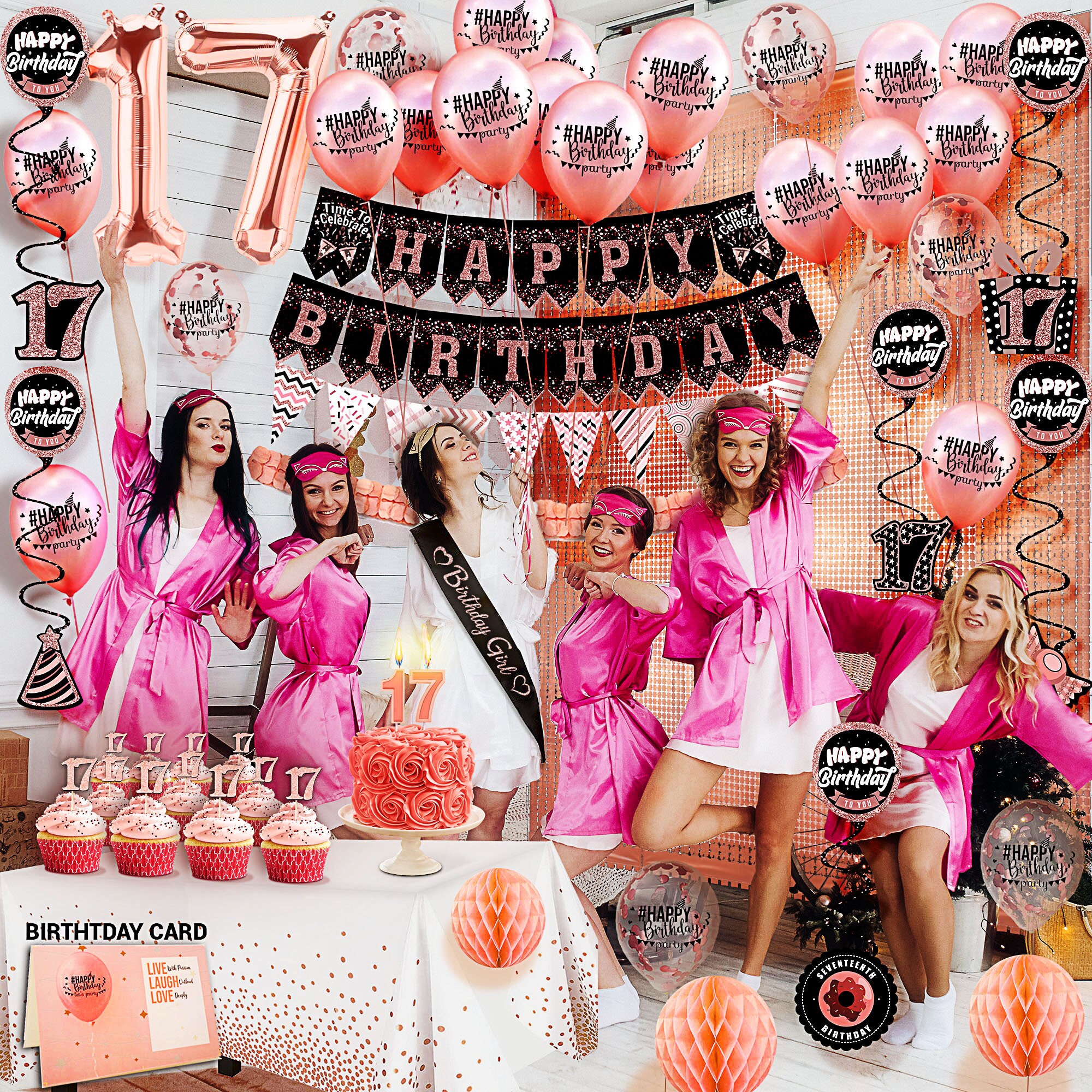 17th Birthday Decorations With Photo Props 17 Birthday Party - Etsy