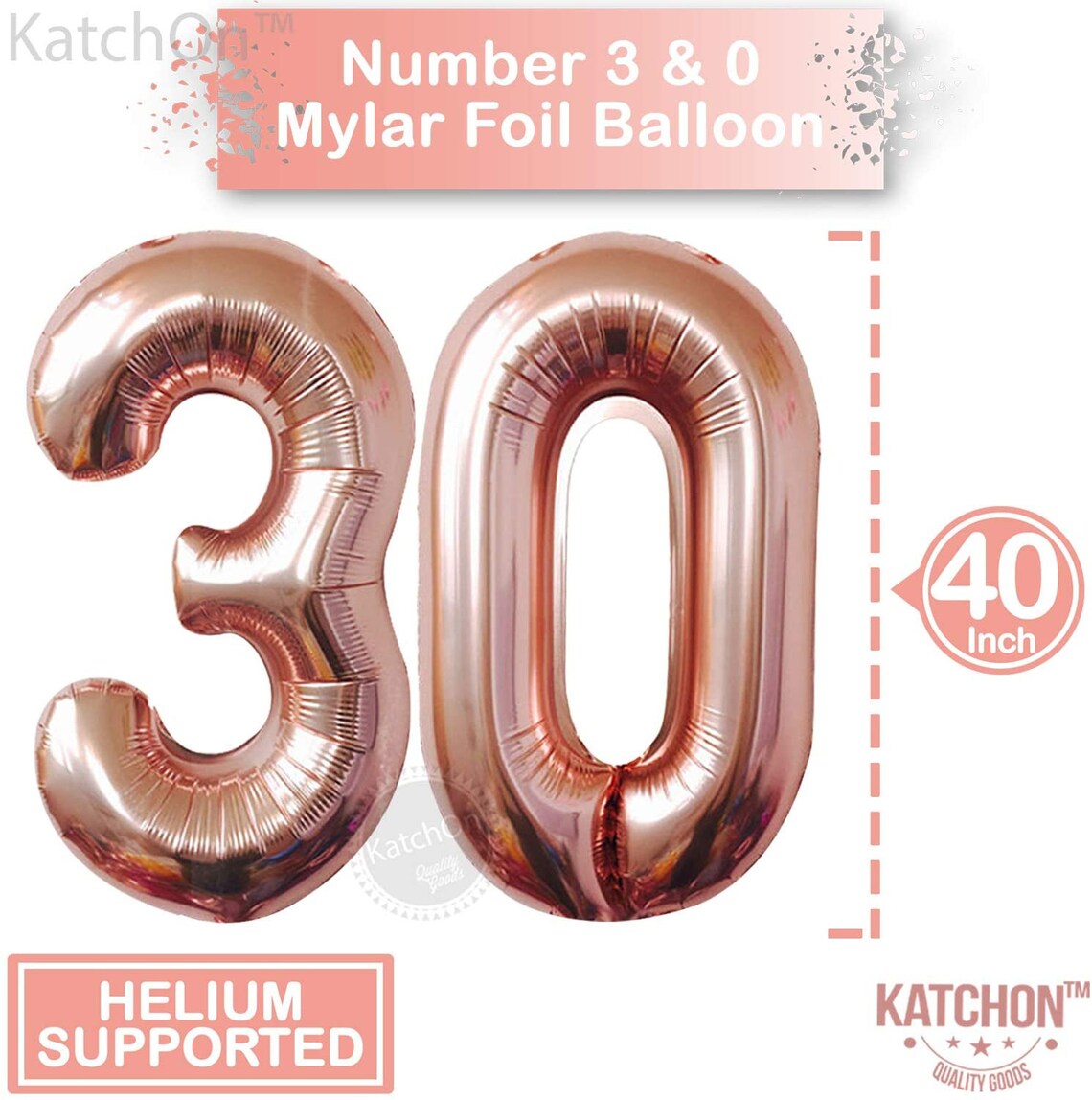 30th Birthday Balloons Rose Gold - Number 30 Rose Gold Party ...