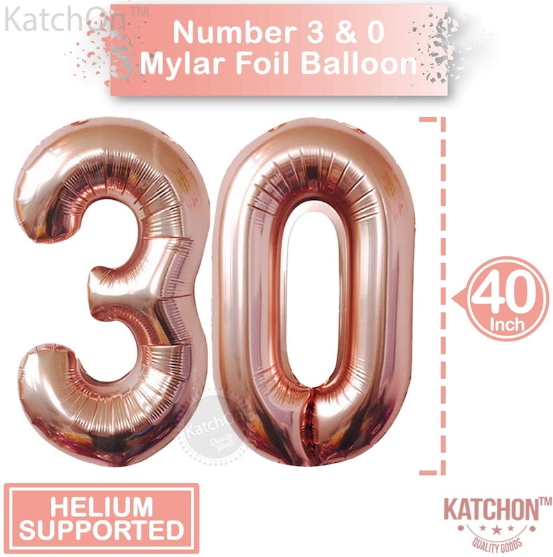 30th Birthday Balloons Rose Gold Number 30 Rose Gold Party - Etsy
