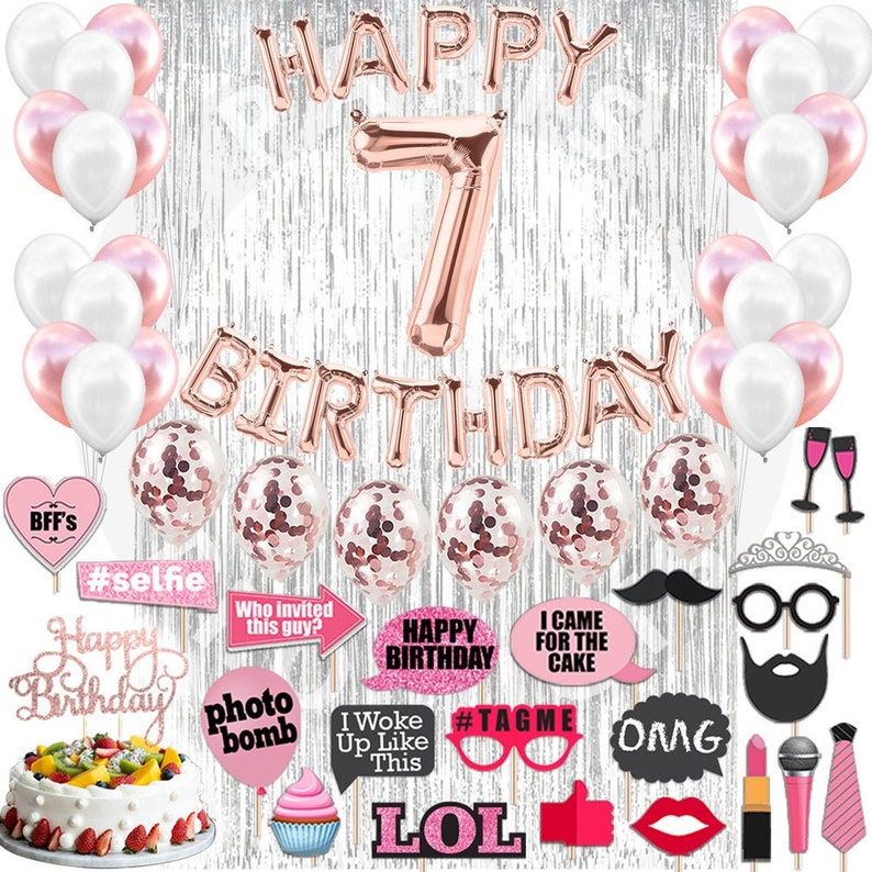 7th Birthday Decorations Birthday Party Supplies Seventh | Etsy