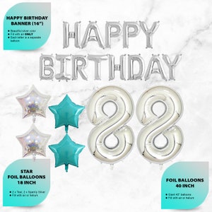 88th Birthday Decorations, 88th Birthday Party Supplies, 88th Birthday ...