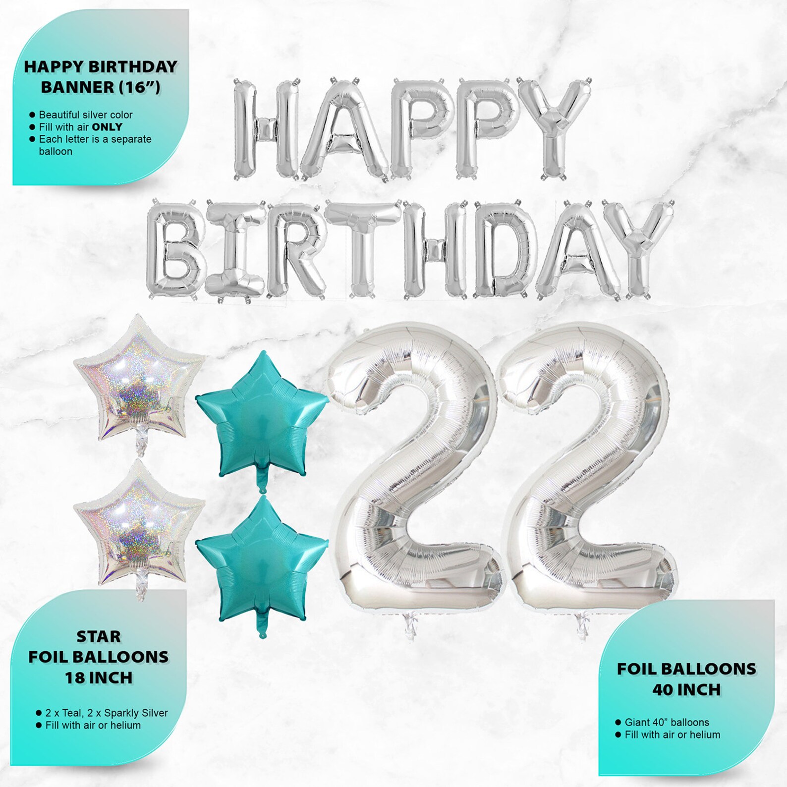 22nd Birthday Decorations With Photo Props 22 Birthday Party | Etsy