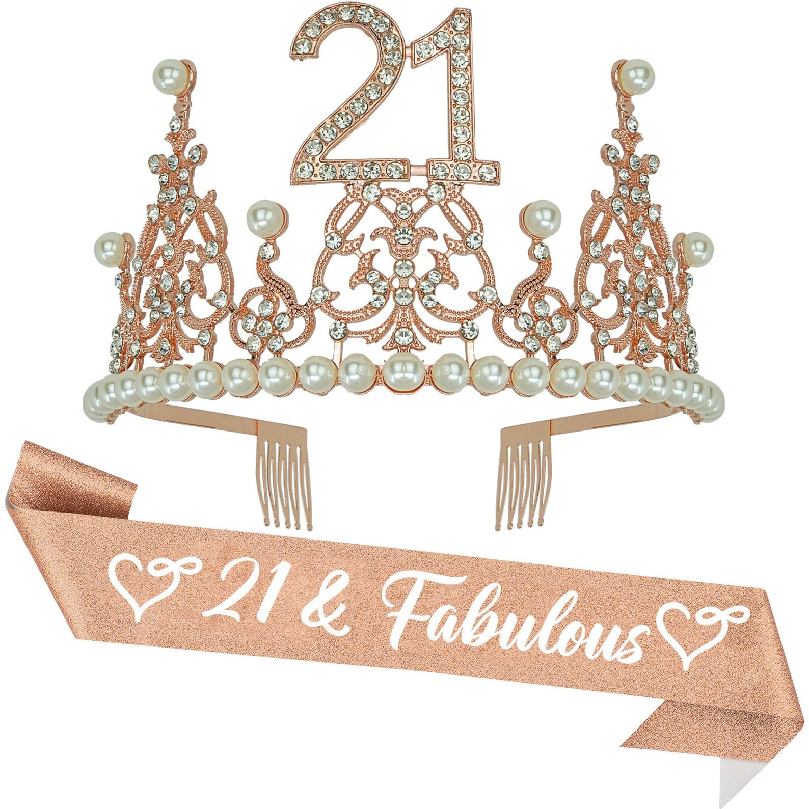 21 Sash and Tiara for 21st Birthday Decorations Her Gifts for - Etsy