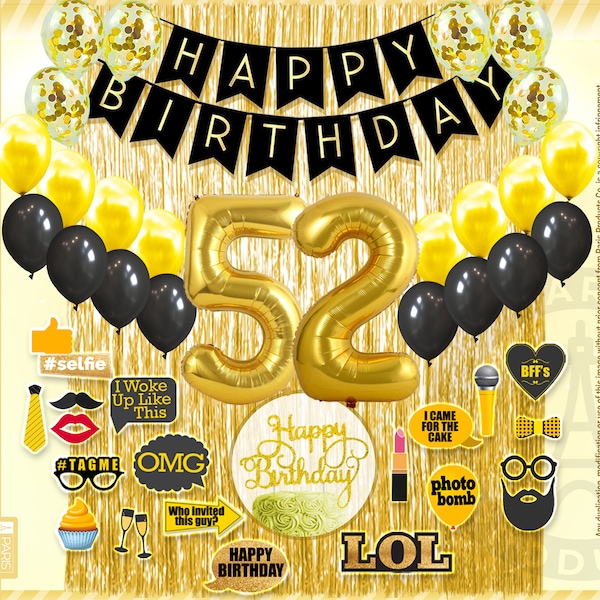 52nd Birthday Party Decorations - Etsy