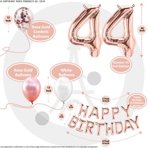 44th Birthday Decorations, Birthday Party Supplies, 44th Birthday ...
