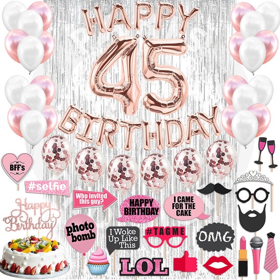 45th Birthday Decorations Birthday Party Supplies 45th - Etsy