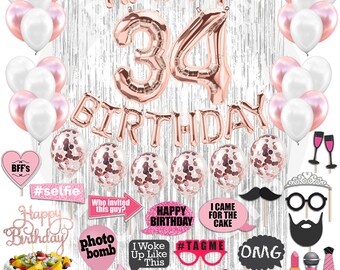 34 Birthday Cake Topper - Etsy