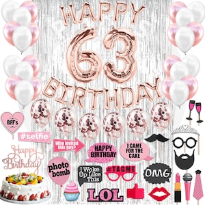 63rd Birthday Decorations, Birthday Party Supplies, 63rd Birthday ...