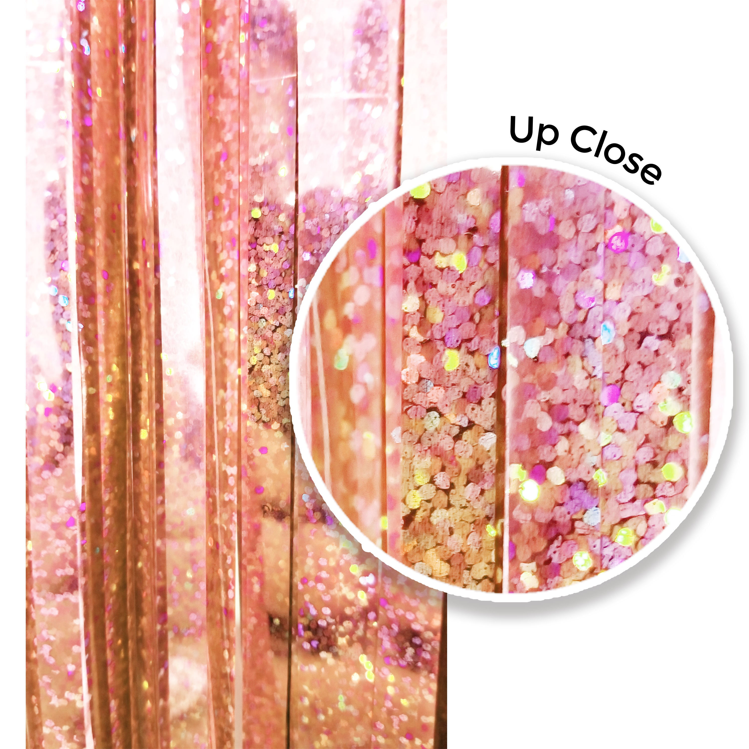2 Pack Sparkly Blush Pink Metallic Tinsel Foil Fringe - Etsy