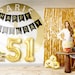 51st Birthday Decoration Black and Gold for Boy & Girl 51st - Etsy