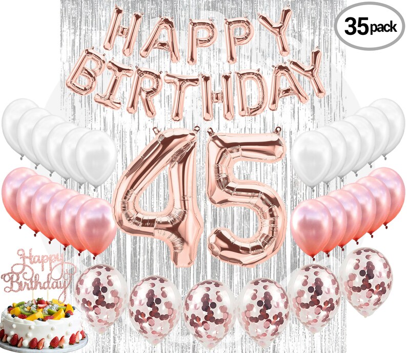 45TH Birthday Party Decorations Kit Happy Brithday Banner 45 Etsy 45th-birthday-party-decorations-kit-happy-brithday-banner-45-etsy
