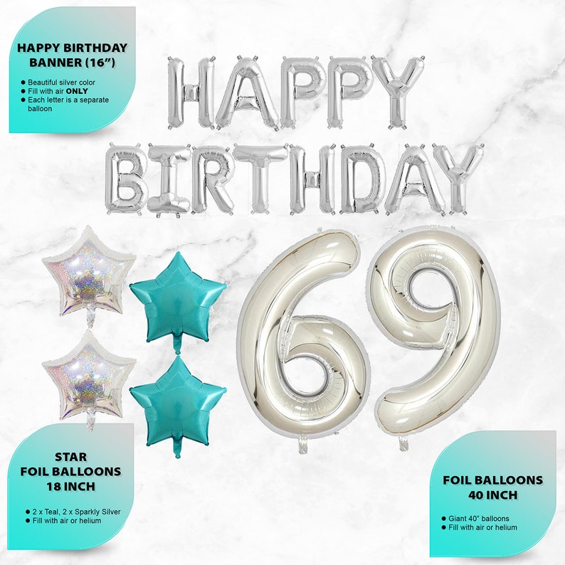 69th Birthday Decorations 69th Birthday Party Supplies 69th - Etsy