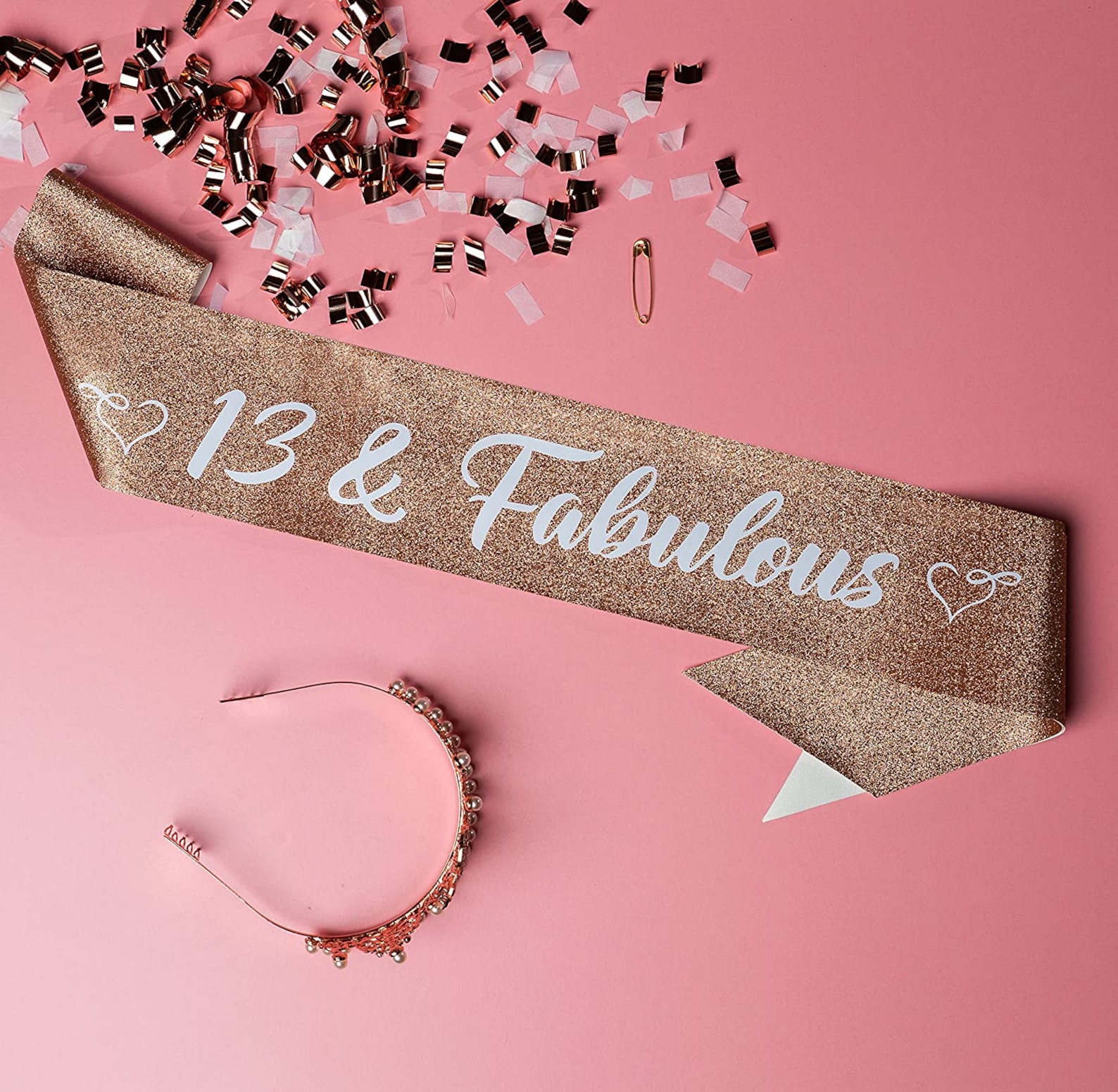 13 Sash and 13 Tiara for 13th Birthday Decorations for Girls, Happy ...