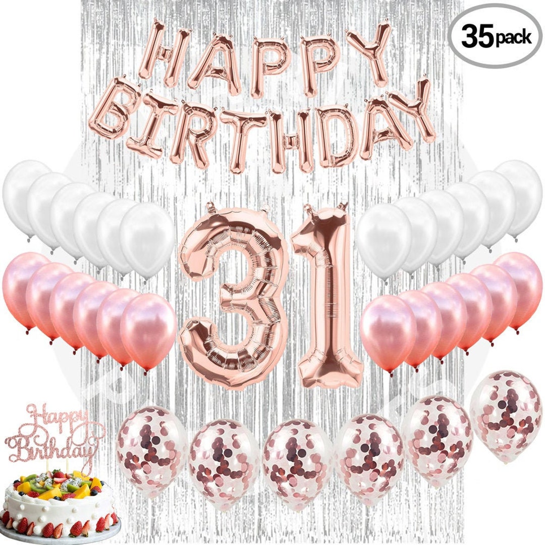 31st Rose Gold Birthday Party Decorations, Party Supplies, Birthday ...