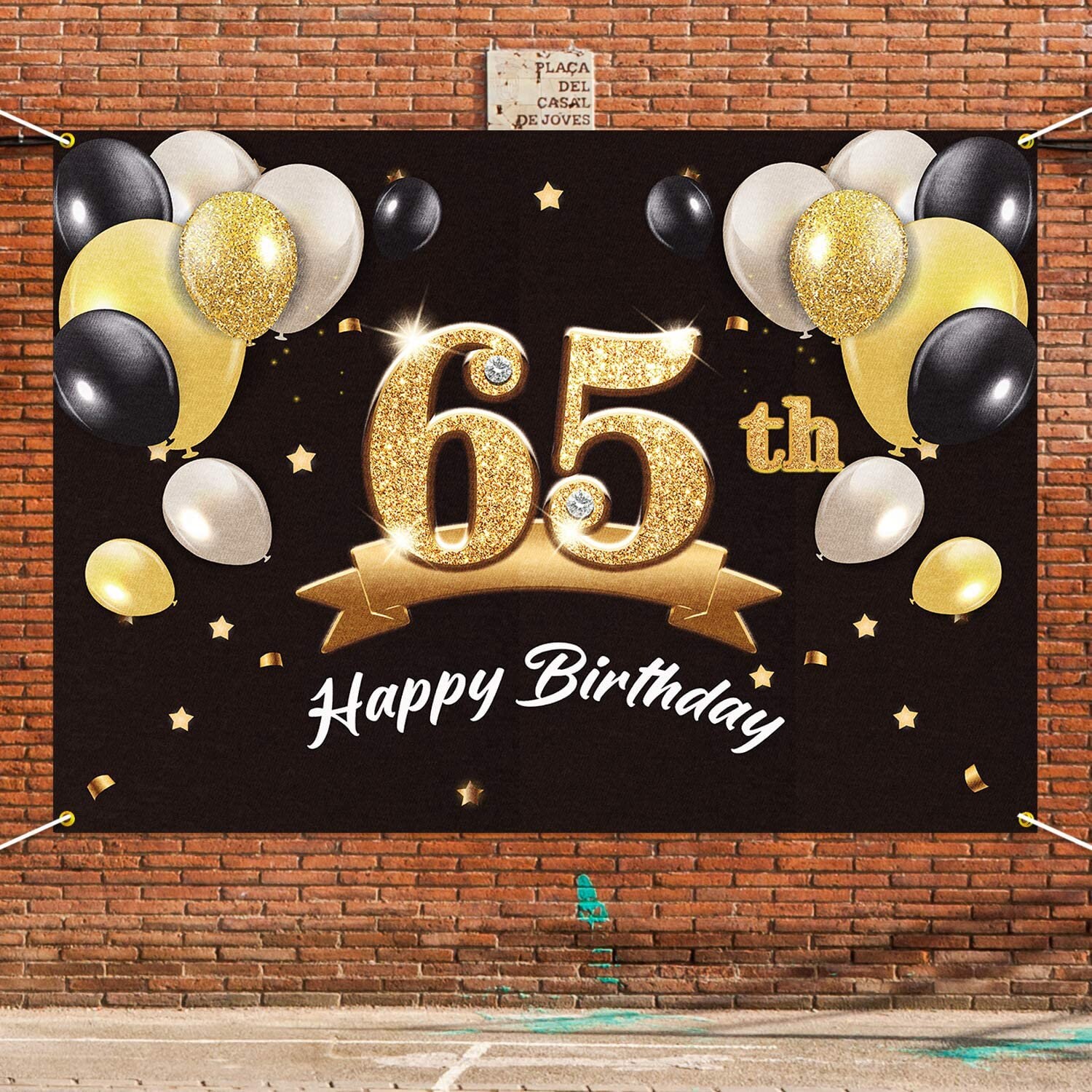 65TH Birthday Party Decorations Happy 65th Birthday Banner Etsy