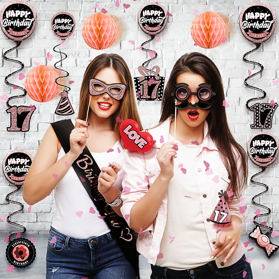17th Birthday Decorations With Photo Props 17 Birthday Party - Etsy