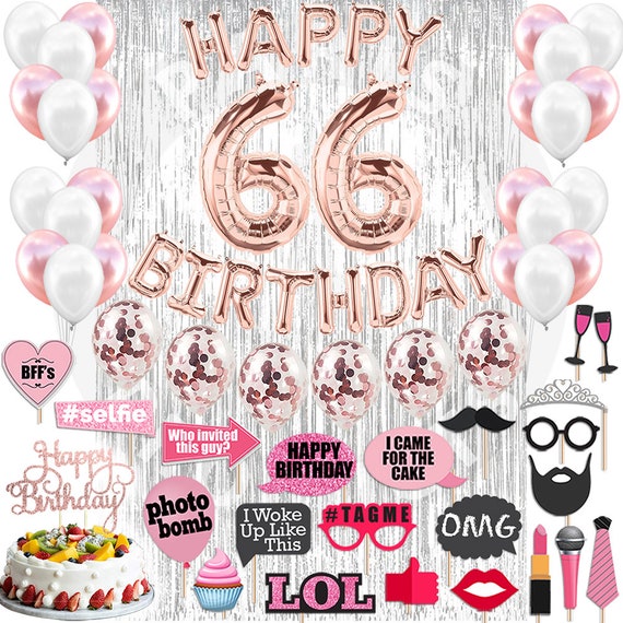 66th Birthday Decorations Birthday Party Supplies Sixty Six | Etsy