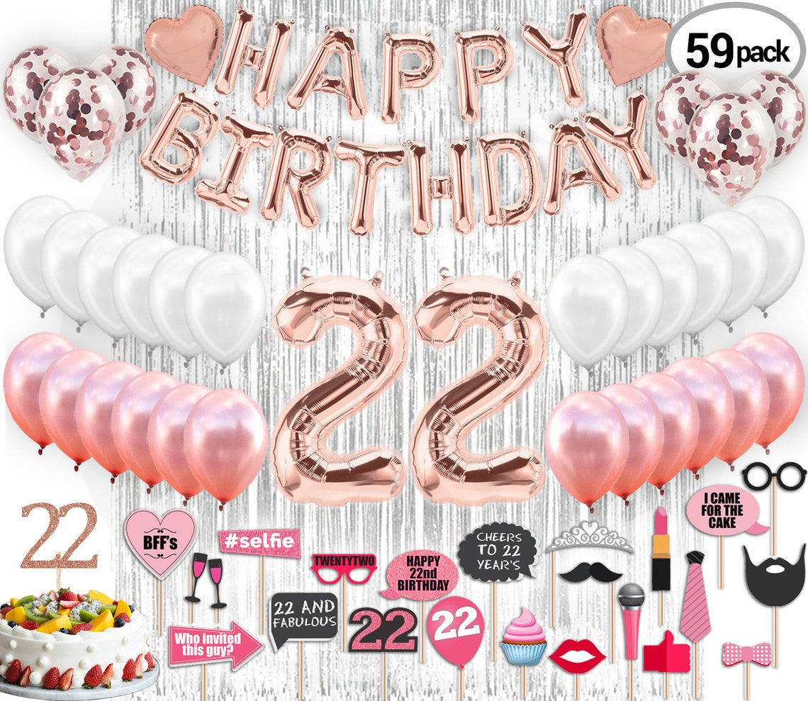 22nd Birthday Decorations With Photo Props Party Supplies 22 - Etsy