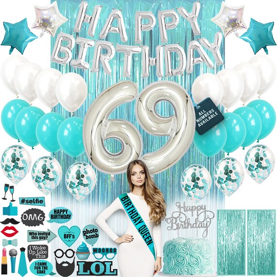 69th Birthday Decorations 69th Birthday Party Supplies 69th - Etsy