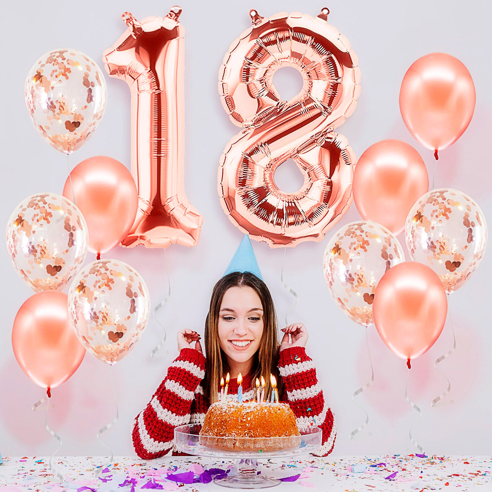 PARIS PRODUCTS 18th Birthday Rose Gold Balloons & Number 18 - Etsy