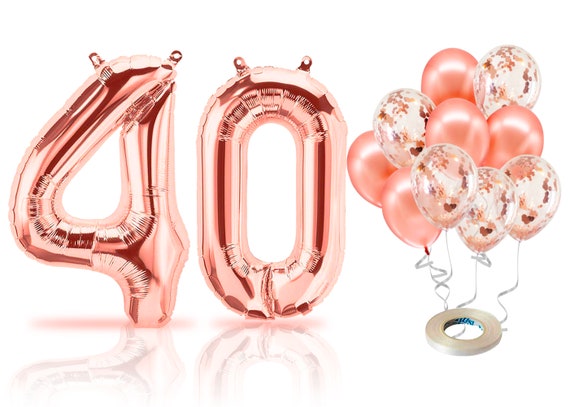 PARIS PRODUCTS 40th Birthday Rose Gold Balloons Number 40 Mylar Balloon 40th Birthday Party Decor 40th Birthday Decorations for Women Etsy UK