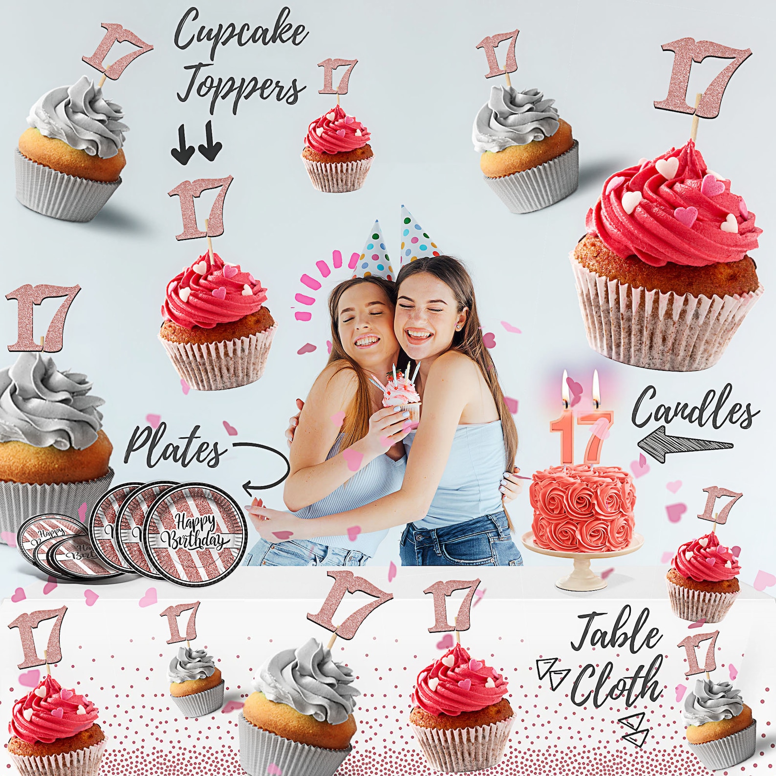 17th Birthday Decorations With Photo Props 17 Birthday Party - Etsy