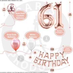 61st Birthday Decorations, Birthday Party Supplies, Sixty One Birthday ...